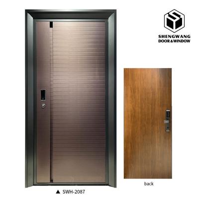 China Puerta de habitación de aluminio resistente a la corrosión de Sapele Puerta de núcleo sólido insonorizada for sale