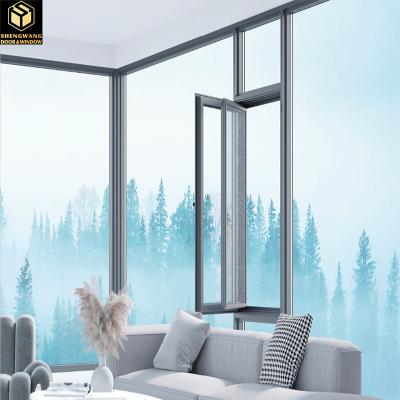 China LOW E Security Curtain Wall Window Reinforced Aluminium Sliding Window For Kitchen for sale