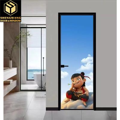 Cina Porte in vetro scorrevole in alluminio con manico in acciaio inox e colore argento per un aspetto elegante in vendita