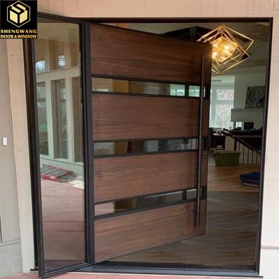 China Aluminum Pivot Entrance Door With Stainless Steel Security Mesh For Added Security for sale