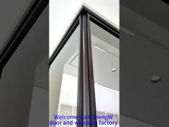 알루미늄 합금 PT 문 2.1m 이중 유리 검은 알루미늄 Patio 문