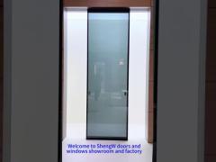 Sliding door with glass