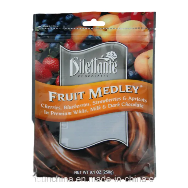 Colorful Aluminum Foil Bag Moisture Barrier Plastic Bag for Chocolate with Zipper