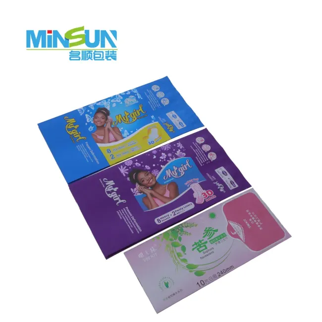 The Packaging of Sanitary Napkins, Plastic Bags and Easy-Tear Labels Tissue Bag