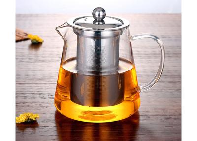Cina Teiera fatta a mano di vetro di teiera del borosilicato 450ml con Infuser ed il coperchio in vendita