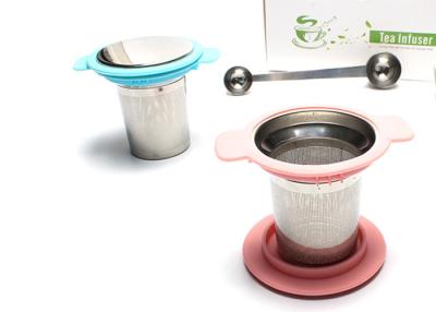 Cina Canestro riutilizzabile di Infuser della teiera di acciaio inossidabile della doppia maniglia con il coperchio in vendita