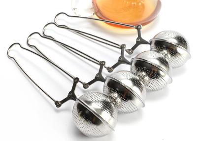 Cina Palla di tè d'incisione fine dei fori di norma 5.0cm FDA/di LFGB Infuser con la maniglia improvvisa in vendita