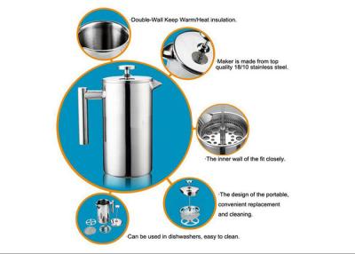 Cina Tuffatore del caffè vaso francese Cafetiere SS304 della stampa del metallo di acciaio inossidabile di 8 tazze in vendita