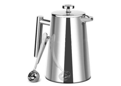 Cina Macchinetta del caffè francese d'acciaio francese doppia della stampa del vaso 17/34oz della stampa lucidata specchio in vendita