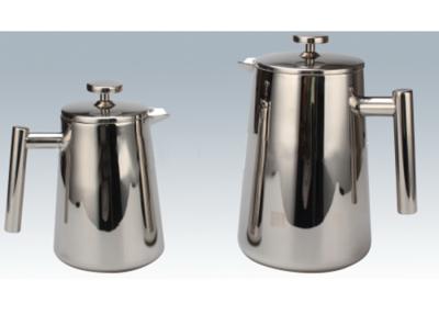 Cina Macchinetta del caffè francese d'acciaio francese doppia della stampa del vaso 17/34oz della stampa lucidata specchio in vendita