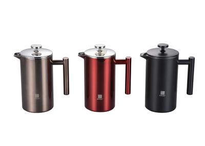 Cina La caffettiera della stampa di Matte Black Stainless Steel French di 8 tazze ha isolato la stampa 27oz/34oz del caffè in vendita