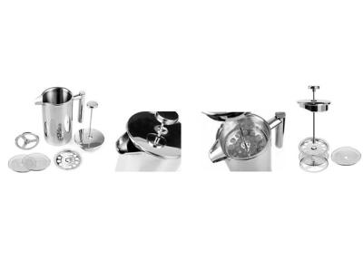 Cina 12 - il doppio strato francese della macchinetta del caffè della stampa del metallo 51oz tiene caldo Shinny il filtro da caffè di Cafetiere in vendita