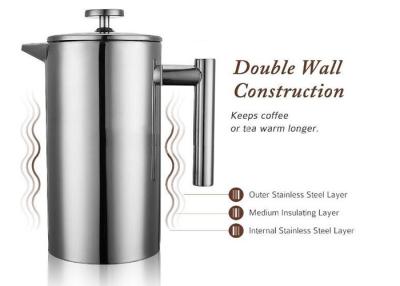 China 304 dubbele van de de Thee Dubbele Muur van de Muur Franse Pers de Koffieduiker 51oz Te koop