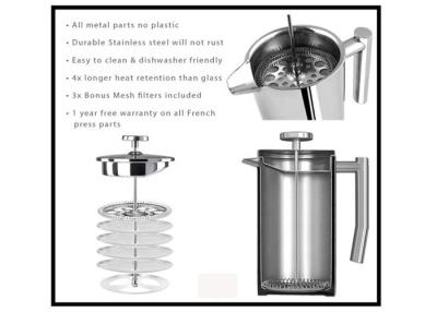 Cina Logo francese SS304 800ml/1000ml del laser del vaso della stampa di acciaio inossidabile in vendita