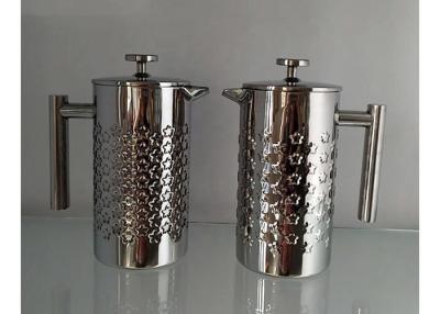 中国 3Dはステンレス鋼の二重壁のフランスの出版物のコーヒー鍋1500mlを浮彫りにした 販売のため