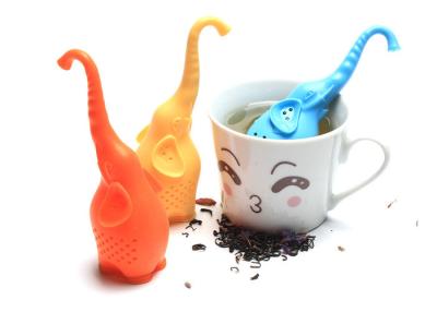 Cina L'elefante riutilizzabile modella il tè Infuser 4x4x12cm del silicone dell'a fogli staccabili in vendita