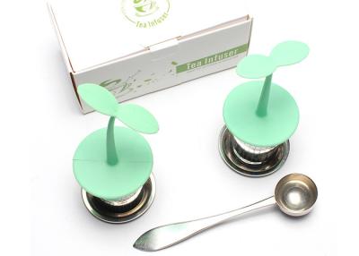 Cina Tè riutilizzabile Infuser del germoglio del silicone del commestibile con l'insieme fine di Mesh Hole And Silicone Tray in vendita