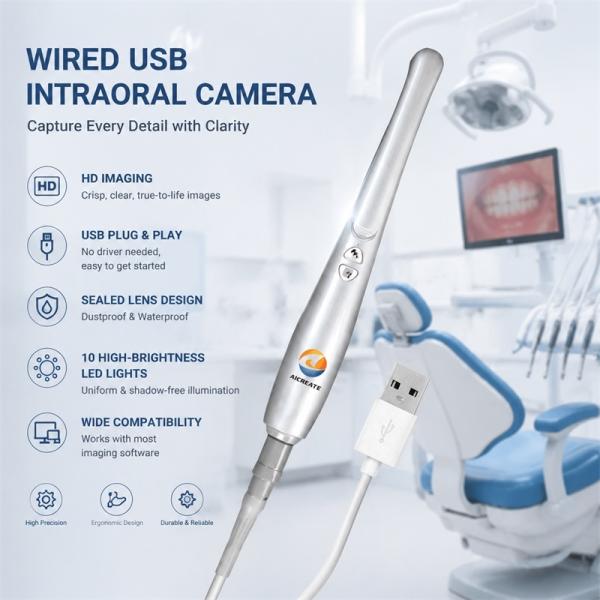 Quality HD USB Intraoral Camera Dental Oral Endoscope with 10 LED Lights, Plug and Play, High Resolution Imaging for Dental Clinic and Home Use, Compatible with Windows for sale