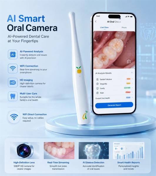 Quality Rechargeable Battery Powered Smart Oral Imaging Device Featuring 720p HD Resolution Designed to Support Dental Examination Procedures for sale