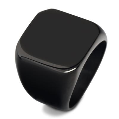 Cina rivestimento della polvere di Ring Geometric Silver Steel Ring del dito placcato oro degli uomini 316L in vendita