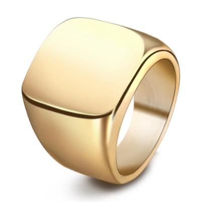 Cina rivestimento della polvere di Ring Geometric Silver Steel Ring del dito placcato oro degli uomini 316L in vendita