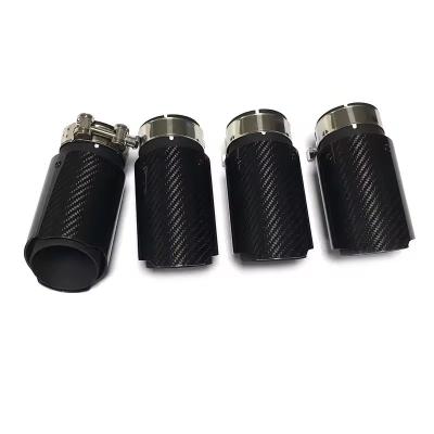 China Universal Exhaust Pipe M Performance Dual Carbon Fiber Black Stainless Steel Muffler Tips for BMW modify en venta