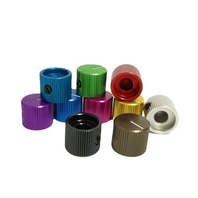 China Knurled Aluminum CNC Turning Parts Custom Small Turned Parts Audio Knob for sale