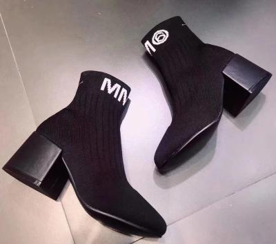 China 2018 New fashion women boots Knitted stretch socks ankle boots for ladies party wear free shipping for sale