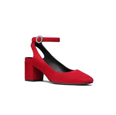 China Elegant Women leather formal shoes American and european Style soft Chunky heel women fashion designer shoes 2018 new for sale