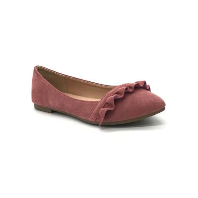 China Women casual Shoes with special ruffles design Breathable sole pink shoes slip on wholesale for sale