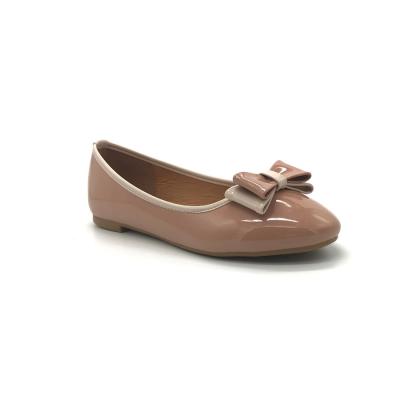 China Patent leather dress shoes Women Casual Leather shoes with bow tie Top quality wholesale made in China for sale
