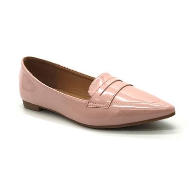 China Patent leather women shoes comfortable low heel loafers casual dress shoes slip on shoes for sale