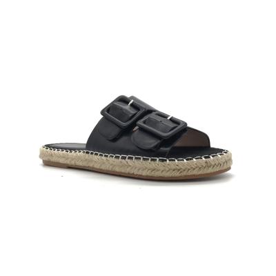 China Fashion house slippers lady beach shoes with buckle women casual flat shoes home slippers comfy slippers for sale