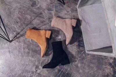 China Leather boots for women winter casual boots suede leather slip on shoes comfortable and convenient ankle boots for sale