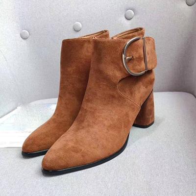 China Micro suede Leather Martin boots for ladies middle heel boots four colors for choose for sale