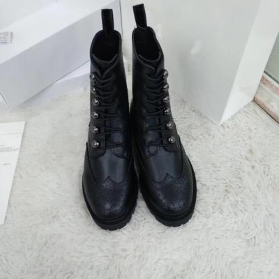 China Round toe designer boots Special Elastic band opening Elegant black leather boots ladies fashionable winter boots for sale