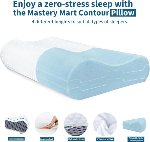 Quality Memory Foam Pillow Adjustable Supportive Orthopedic Contour Sleep Pillow For for sale