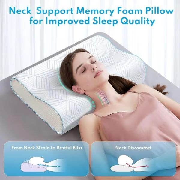 Quality 4-Layer Adjustable Memory Foam Pillow for Sleeping Ergonomic Contour Cooling for sale