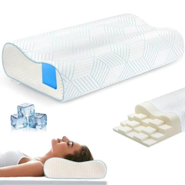 Quality 4-Layer Adjustable Memory Foam Pillow for Sleeping Ergonomic Contour Cooling Pillow for Back and Side Sleepers for sale