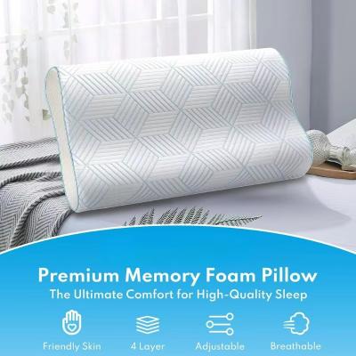 China 4-Layer Adjustable Memory Foam Pillow for Sleeping Ergonomic Contour Cooling Pillow for Back and Side Sleepers for sale