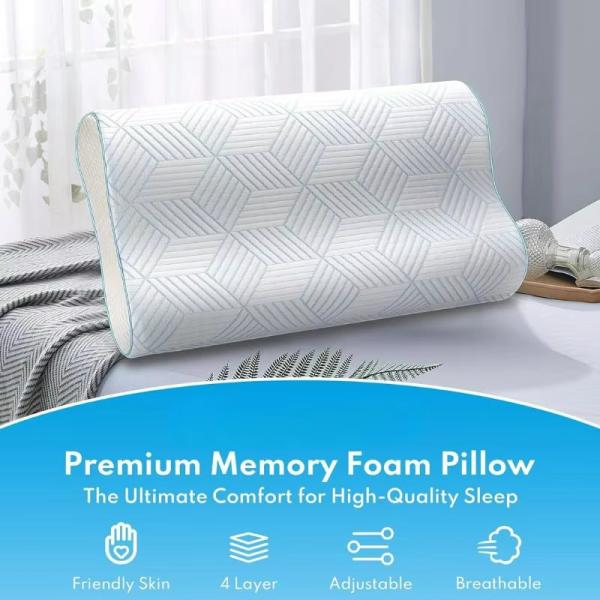 Quality 4-Layer Adjustable Memory Foam Pillow for Sleeping Ergonomic Contour Cooling for sale