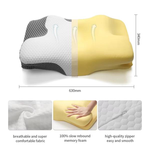 Quality Custom Shaped Cervical Orthopedic Smart Gray Memory Foam Sleeping Neck Bed for sale