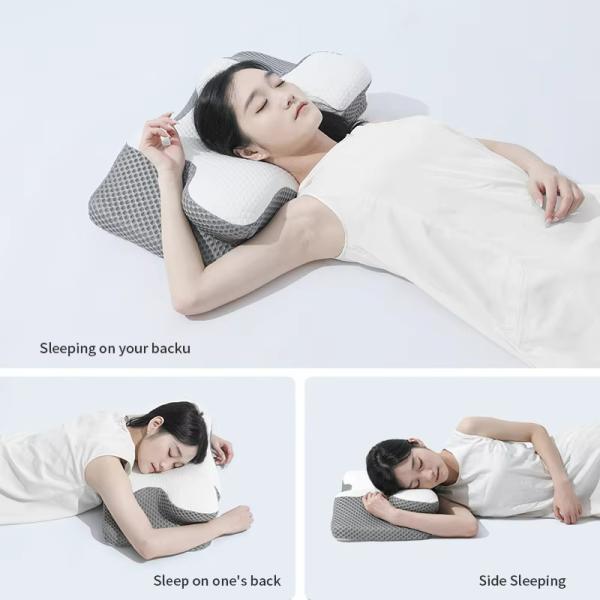 Quality Custom Shaped Cervical Orthopedic Smart Gray Memory Foam Sleeping Neck Bed for sale