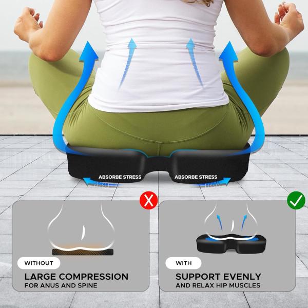 Quality Hypoallergenic Memory Foam Seat Cushion Safe Memory Foam Tailbone Cushion for sale
