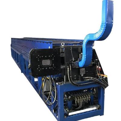 China 12 Stations PLC Controlled Gutter Downpipe Roll Forming Machine With Hydraulic Cutting And Cr12 Roller for sale