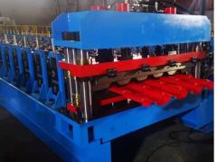 Colored Glazed Steel Metal Sheet Roll Forming Machine Hydraulic PLC Controlled High Speed