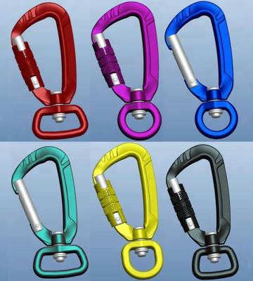 China Colorful Forged Aluminum 7075 Anodized Mountain Climbing carabiner Hooks for sale