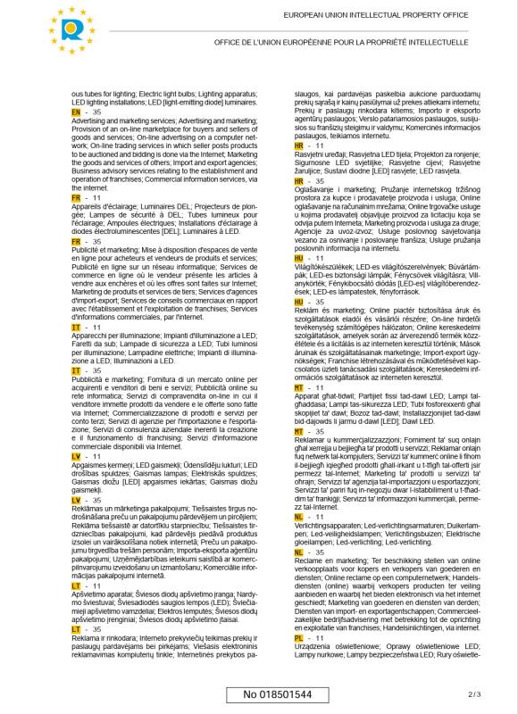 CERTIFICATE OF REGISTRATION - Joyful Lamp Company Limited