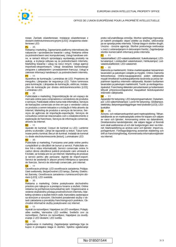 CERTIFICATE OF REGISTRATION - Joyful Lamp Company Limited