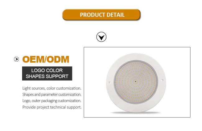 Close-up of slim LED pool light showing thickness